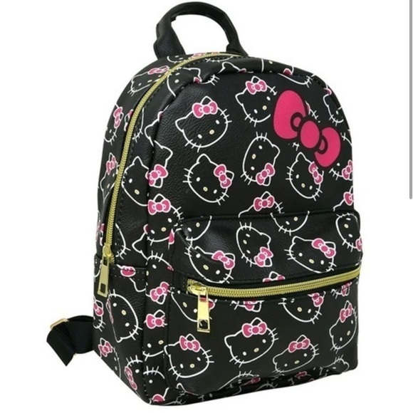 Sanrio | Bags | Hello Kitty By Sanrio Black Pink Faux Leather Mini ...